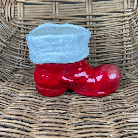 Unique Vintage | Holiday | Vintage Christmas Red Ceramic Santa Claus ...